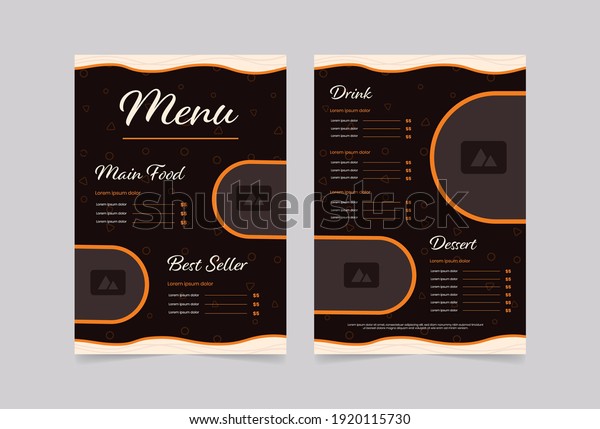 Brown Restaurant Food Menu Layout Design Stock Vector (Royalty Free ...