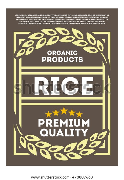 Brown Rice Tag Label Sticker Vector Stock Vector (Royalty Free) 478807663