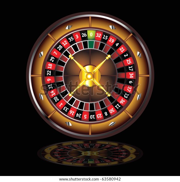 Brown Roulette Wheel Isolated Over Black Stock Vector (Royalty Free ...