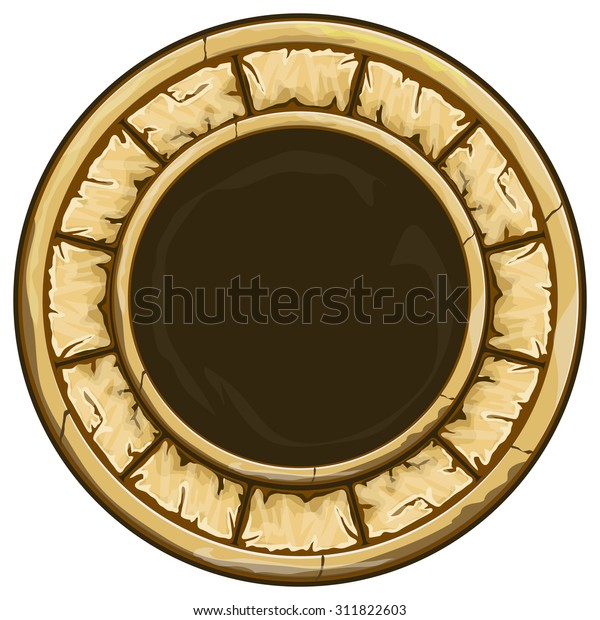 Brown Round Stone Frame On White Stock Vector (Royalty Free) 311822603 ...