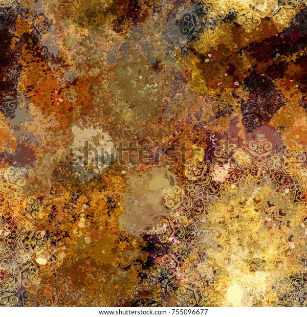 Brown Seamless Texture Stains Decorative Elements Stock Vector (Royalty ...