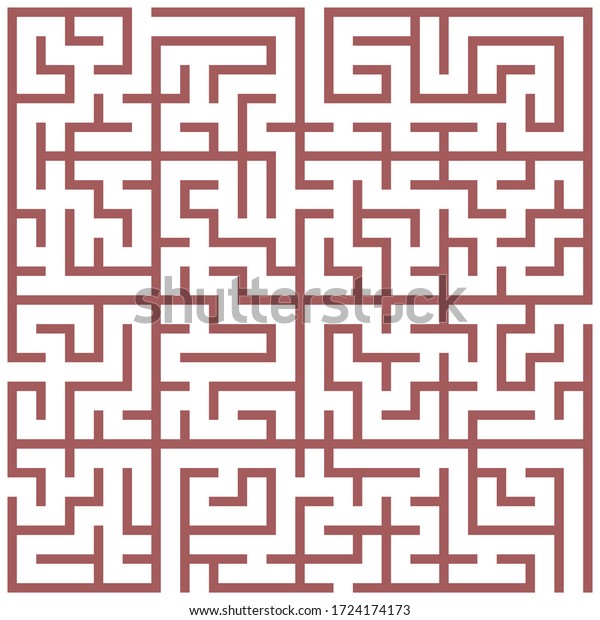 Brown Square Maze 20x20 On White Stock Vector (Royalty Free) 1724174173 ...