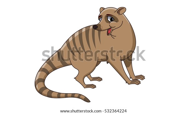 Brown Striped Mongoose Cartoon Vector Image: เวกเตอร์สต็อก (ปลอดค่า ...