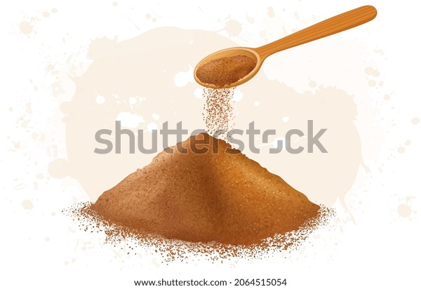 Brown Sugar Jaggery Sugar Cane Powder Stock Vector (Royalty Free ...