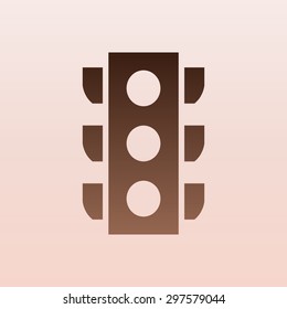 Brown Traffic Light Signal Vector Icon Stock Vector (Royalty Free ...