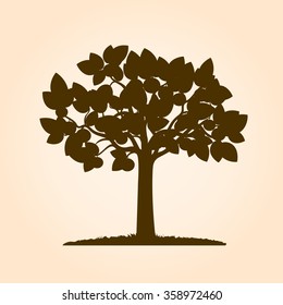 Brown Tree Vector Illustration Stock Vector (Royalty Free) 358972460 ...