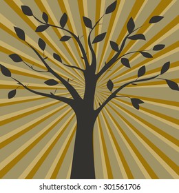 Brown Vector Illustration Tree Silhouette On Stock Vector (Royalty Free ...