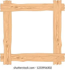 Brown Wooden Vector Square Frame Stock Vector (Royalty Free) 1233956302 ...