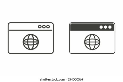 Browser Black White Icons Vector Illustration Stock Vector (Royalty ...
