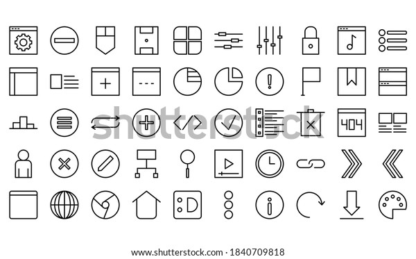 Browser Icon Pack Icons Minimalist Concept Stock Vector (Royalty Free ...