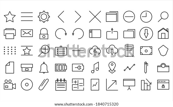 Browser Icon Pack Icons Minimalist Concept Stock Vector (Royalty Free ...