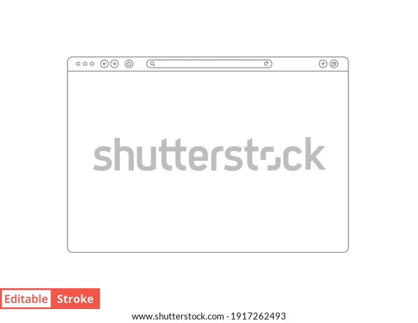 Browser Mockup Outline Website Empty Browser Stock Vector (Royalty Free ...