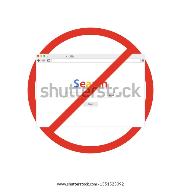 Browser Window Prohibition Sign Browser Banned Stock Vector (Royalty ...