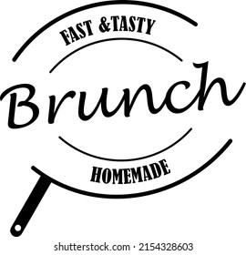 Brunch Handwritten Logo Label Emblem Sign Stock Vector (Royalty Free ...