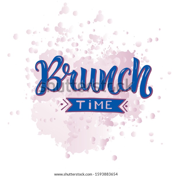 Brunch Time Hand Writing Text Decoration Stock Vector (Royalty Free ...