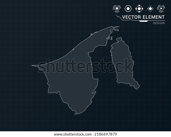 Brunei Map Black Digital Frame Hud: เวกเตอร์สต็อก (ปลอดค่าลิขสิทธิ์ ...