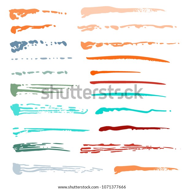 Brush collection. Template various stain brushes, textured grunge ...