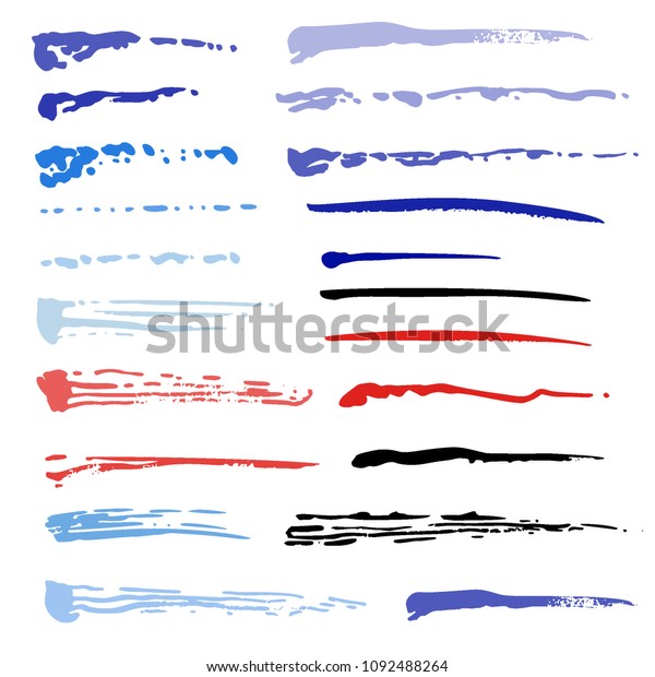 Brush Collection Template Various Stain Brushes Stock Vector (Royalty ...