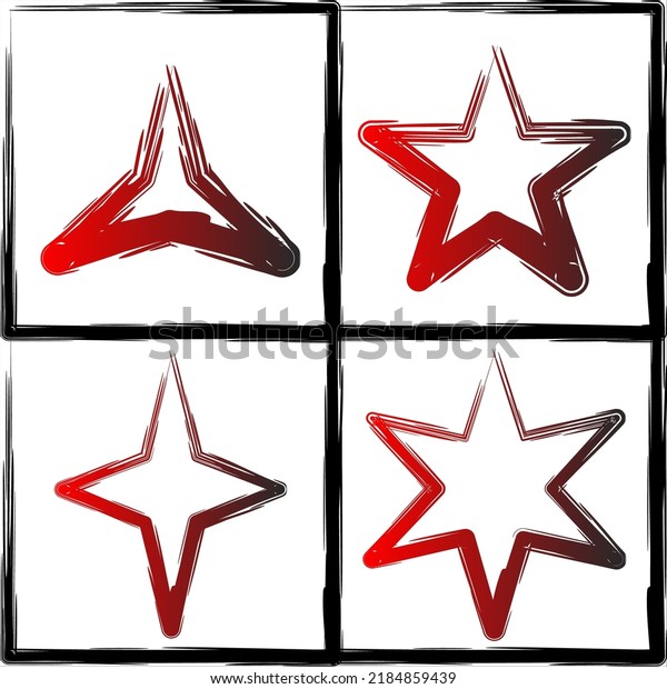 Brush Design Star Shape Illustration Vector Stock Vector (Royalty Free ...
