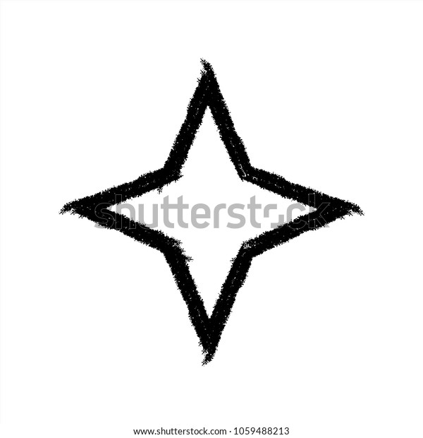 Brush Four Star Vector Black Color Stock Vector (Royalty Free ...