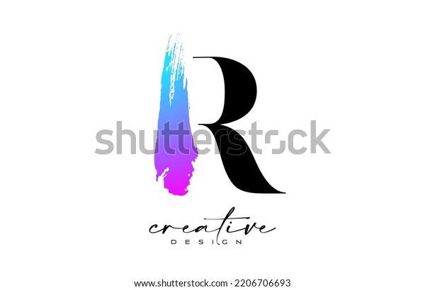 Brush Letter R Logo Desgn Artistic Stock Vector (Royalty Free ...