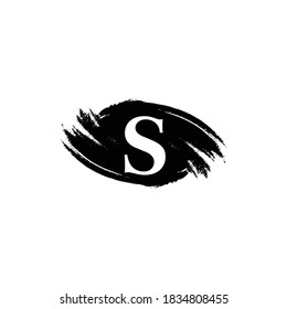 Brush Letter S Monogram Black White Stock Vector (Royalty Free ...