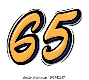 Brush Lettering Vector Number Sixty Five Stock Vector (Royalty Free ...