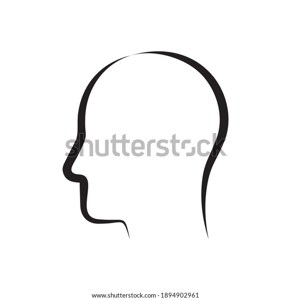 Brush Line Art Man Head Simple Stock Vector (Royalty Free) 1894902961 ...