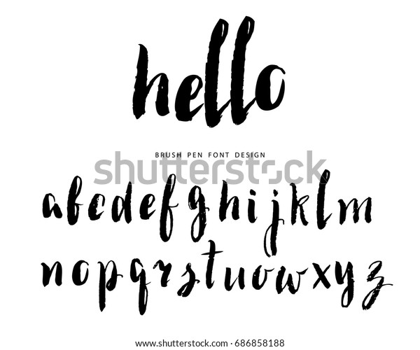 Brush Pen Font Design Hand Written Stock Vector (Royalty Free) 686858188