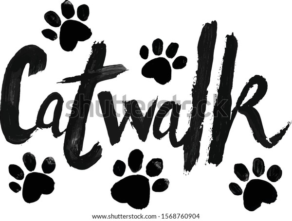 Brush Stroke Catwalk Logo Cat Ink Stock Vector (Royalty Free ...