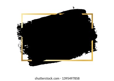 Brush Stroke Gold Text Box Isolated Stock Vector (Royalty Free ...