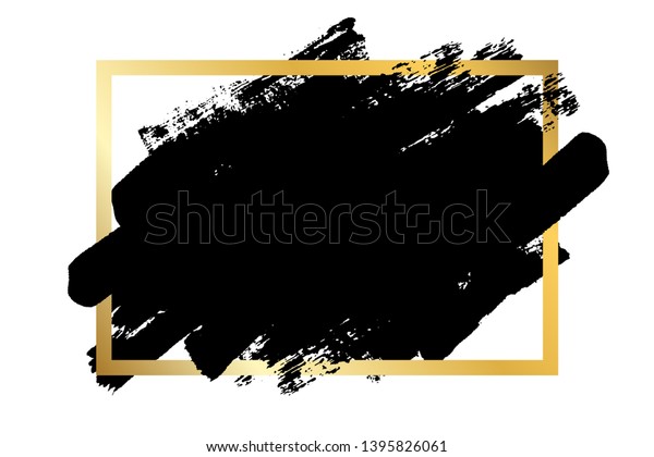 Brush Stroke Gold Text Box Isolated Stock Vector (Royalty Free ...