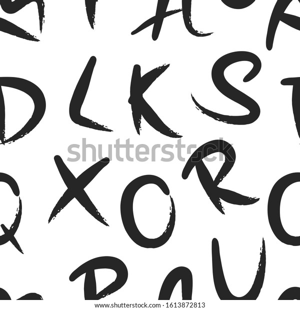 Brush Stroke Letters Grunge Paint Alphabet Stock Vector (Royalty Free ...