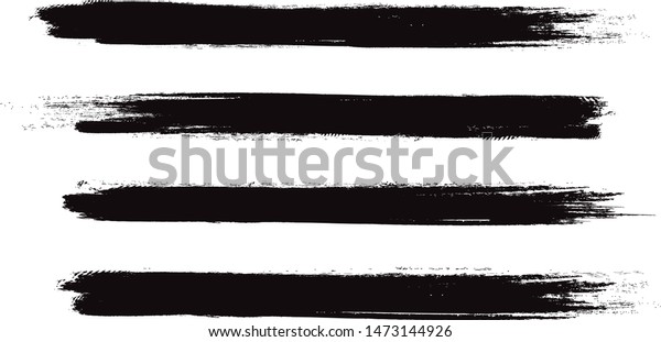 Brush Stroke Set Isolated On White Stock Vector (Royalty Free ...