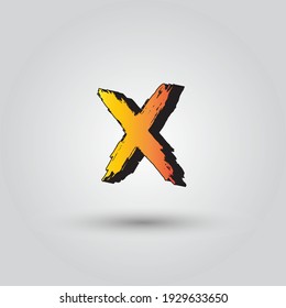 Brush Stroke X Letter Vector Hand Stock Vector (Royalty Free ...