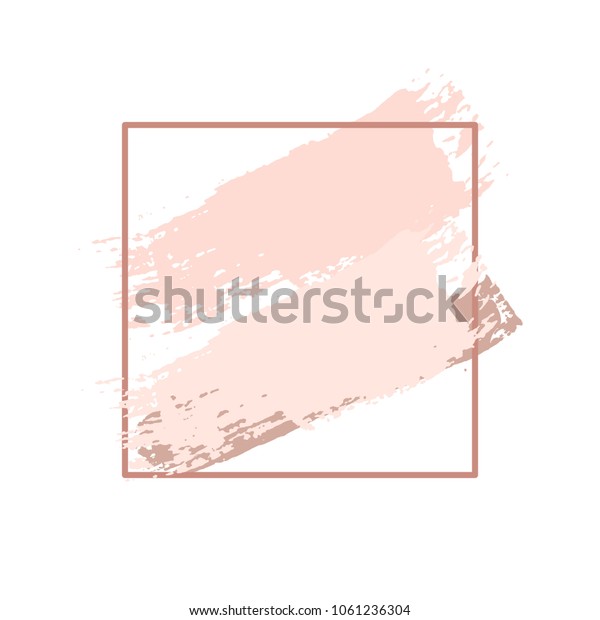 Brush Strokes Square Linear Golden Frame Stock Vector (Royalty Free ...