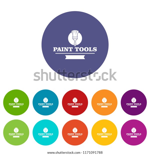 Brush Tool Icons Color Set Vector Stock Vector (Royalty Free ...