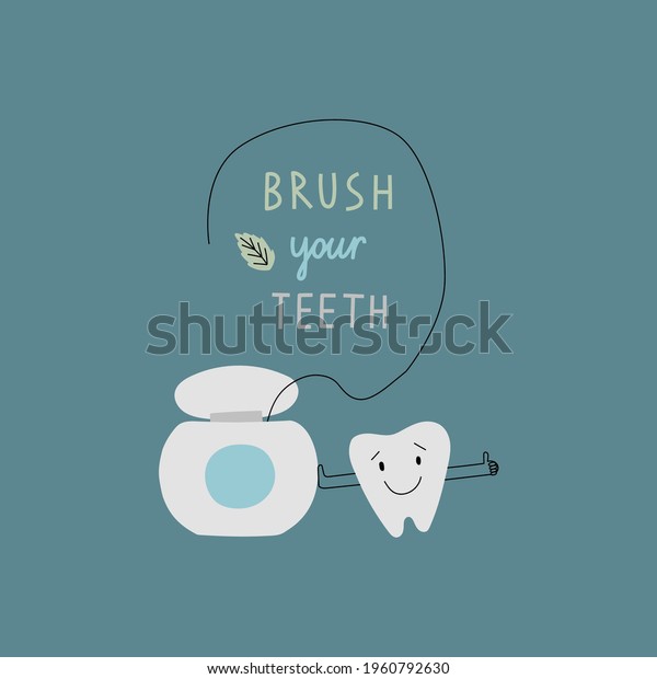 Brush Your Teeth Lettering Vector Color Stock Vector (Royalty Free ...