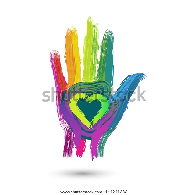Brushed Colorful Hand Vector Illustration Stock Vector (Royalty Free ...
