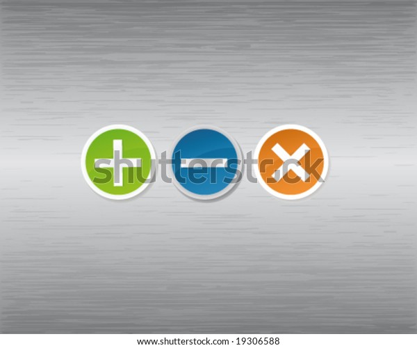 Brushed Metal Buttons Vector Illustration Stock Vector (Royalty Free ...