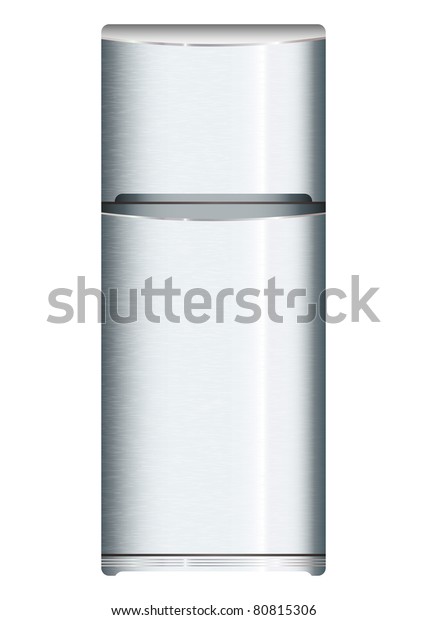 Brushed Silver Metal Cool Modern Fridge Stock Vector (Royalty Free ...