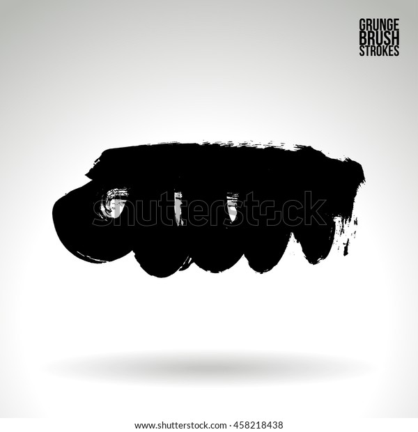 Brushstroke Texture Vector Design Underline Border Stock Vector ...