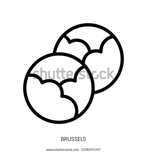 Brussels Icon Line Art Style Design Stock Vector (Royalty Free ...