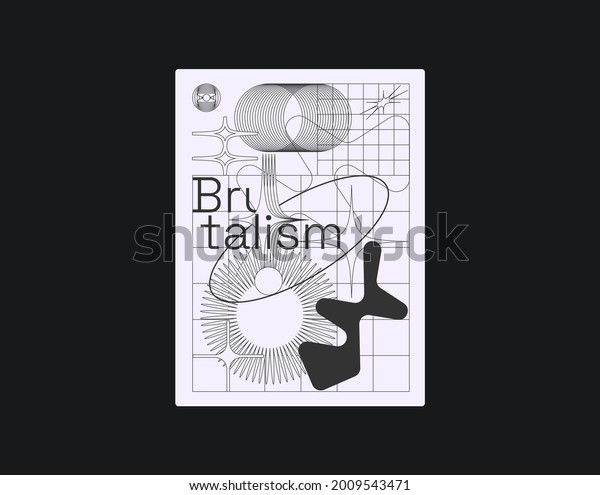 Brutalism Inspired Graphic Design Vector Poster Stock Vector (Royalty ...