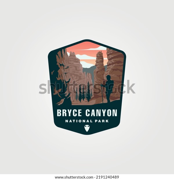 Bryce Canyon Vector Logo Vintage Illustration Stock Vector (Royalty ...