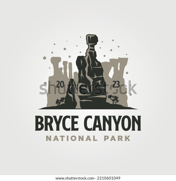 Bryce Canyon Vintage Vector Symbol Illustration Stock Vector (Royalty ...