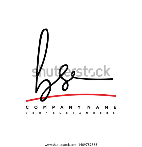 Bs Initial Signature Logo Handwriting Logo Stock Vector (Royalty Free ...