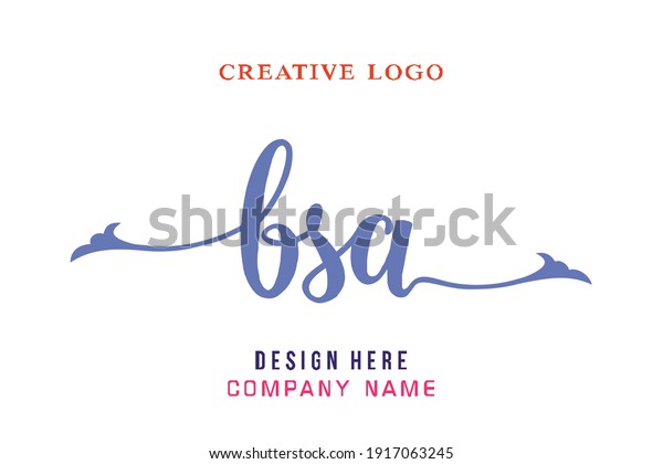 Bsa Lettering Logo Simple Easy Understand Stock Vector (Royalty Free ...