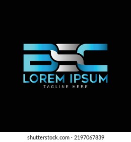 Bsc Typography Logo Template Bsc Bold Stock Vector (Royalty Free ...