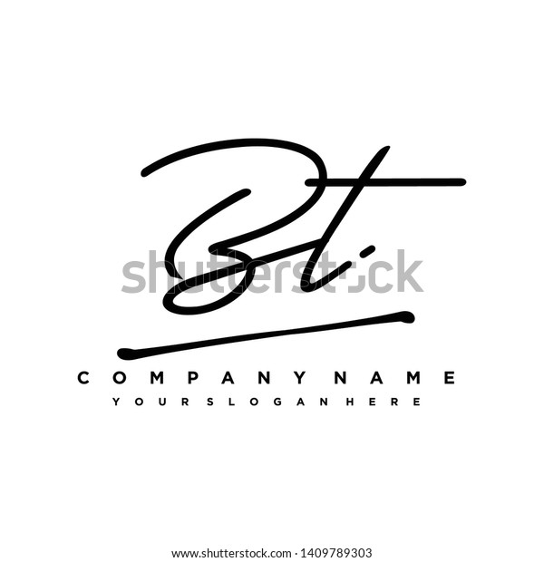 Bt Initial Signature Logo Handwriting Logo: vector de stock (libre de ...